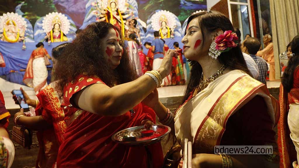 ‘Sindur Khela’ marks farewell to Goddess Durga